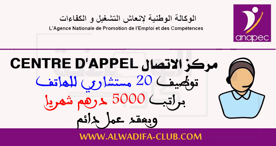 wadifa ma : أنابيك – القنيطرة: توظيف 20 مستشاري للهاتف براتب 5000 درهم شهريا - wadifa ma وظيفة ما